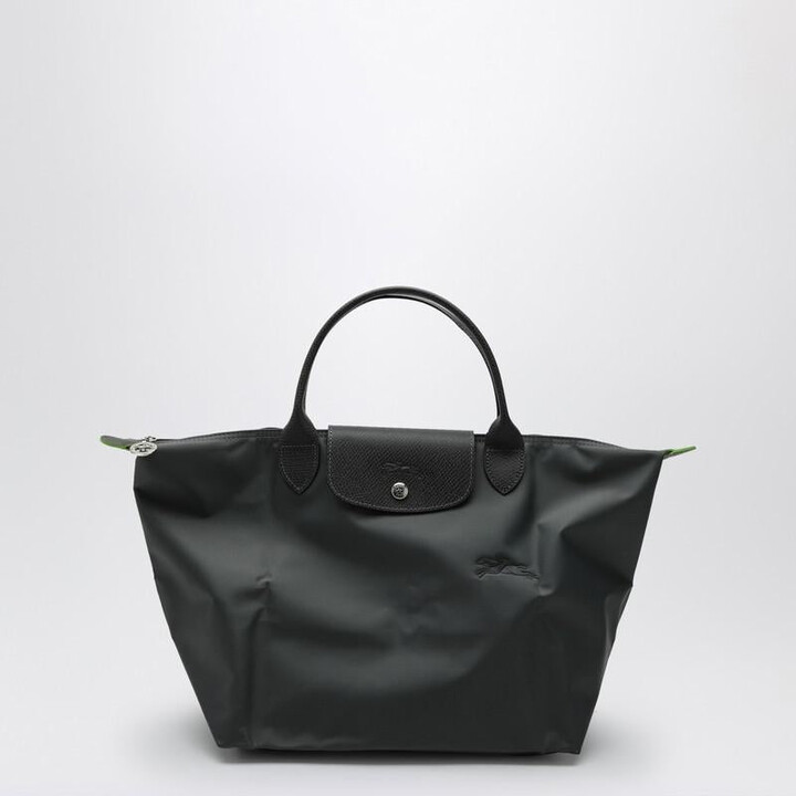 Longchamp Graphite-Coloured M Le Pliage Green Bag - ShopStyle