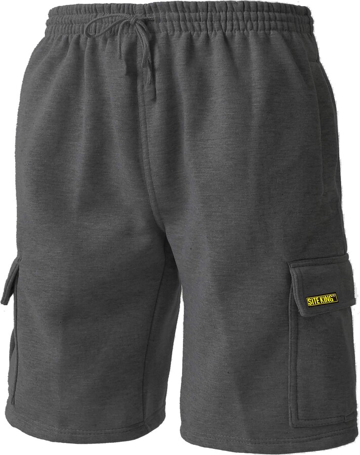 SITE KING Mens Cargo Combat Work Tracksuit Jogging Shorts (Charcoal ...