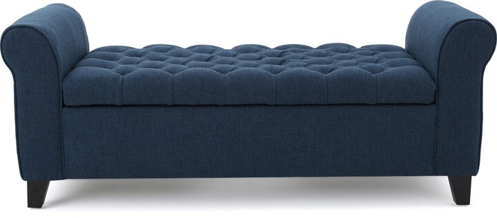 GDF Studio Christopher Knight Home Keiko Fabric Armed Storage Bench ...