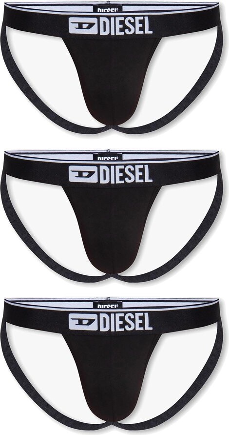 Diesel Logo Waistband Pack Of Three Jockstrap - ShopStyle Briefs