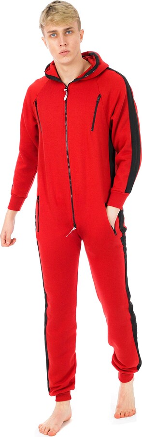 newfacelook Mens Onesies Striped Onesie for Men All in One Hooded ...