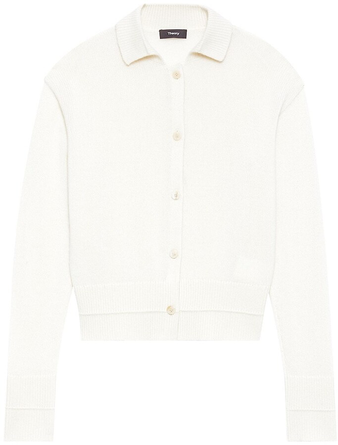 Theory Cashmere Boxy Crop Cardigan - ShopStyle