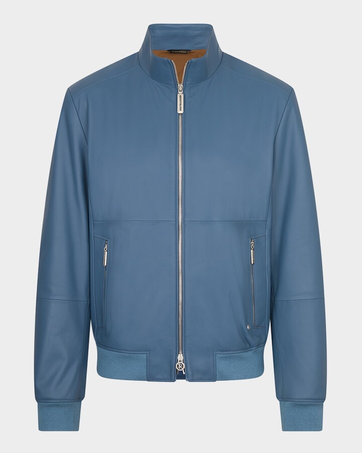 Stefano Ricci Men's Leather Full-Zip Blouson Jacket - ShopStyle