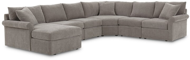 Furniture Closeout! Wedport 6-Pc. Fabric Modular Sectional with Chaise ...