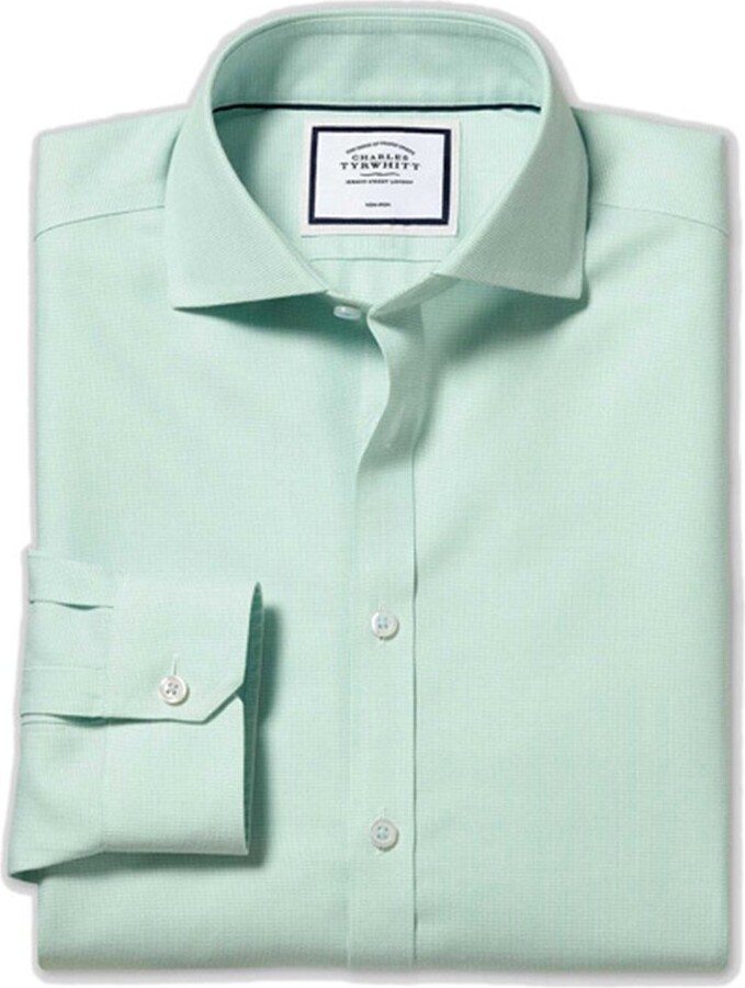 Charles Tyrwhitt Non-Iron Ludgate Weave Cutaway Super Slim Fit Shirt ...