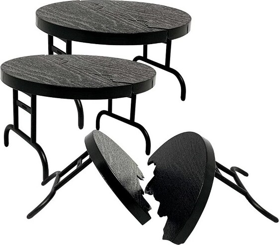 Figures Toy Company Set of 3 Black Break Away Round Tables for WWE ...