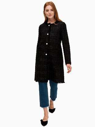 Kate Spade Pearl Button Sparkle Tweed Coat - ShopStyle