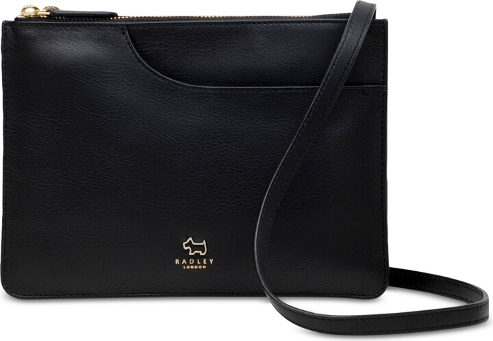 Radley London Pockets Medium Zip-Top Leather Crossbody - Black/Gold ...