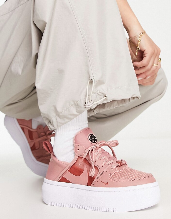 Nike Court Vision Alta platform sneakers in rust pink - ShopStyle