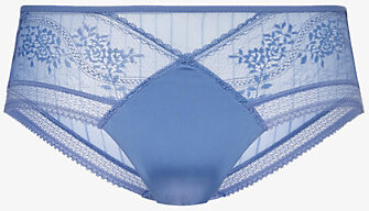 Passionata Womens Storm Blue Maddie Semi-sheer Stretch-lace Briefs ...