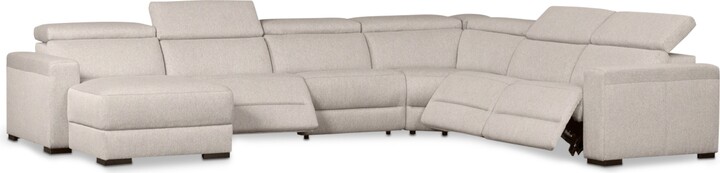 Furniture Nevio 157" 6-Pc. Fabric Sectional Sofa with Chaise, Created ...