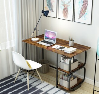 SENLOO Black Marble 47inch Computer Desk Writing Workstation Home ...
