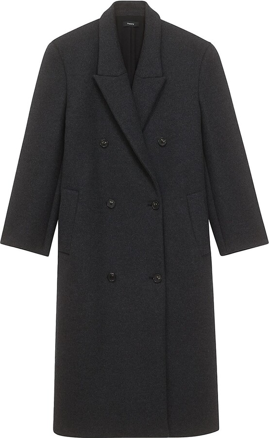 Theory Double-Breasted Wool Coat - ShopStyle