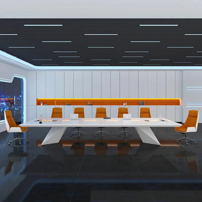 My Lux Decor Large And Small Conference Table Long White Paint Simple ...