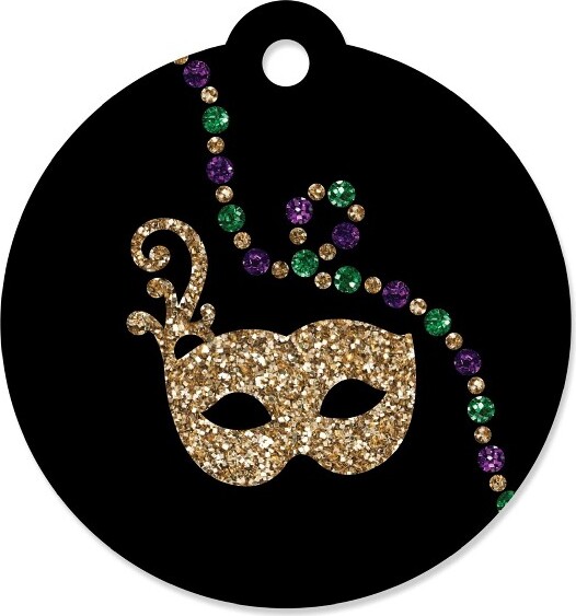 Big Dot of Happiness Mardi Gras - Masquerade Party Favor Gift Tags (Set ...