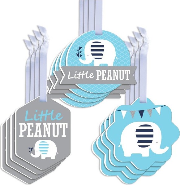 Big Dot of Happiness Blue Elephant - Assorted Hanging Boy Baby Shower ...