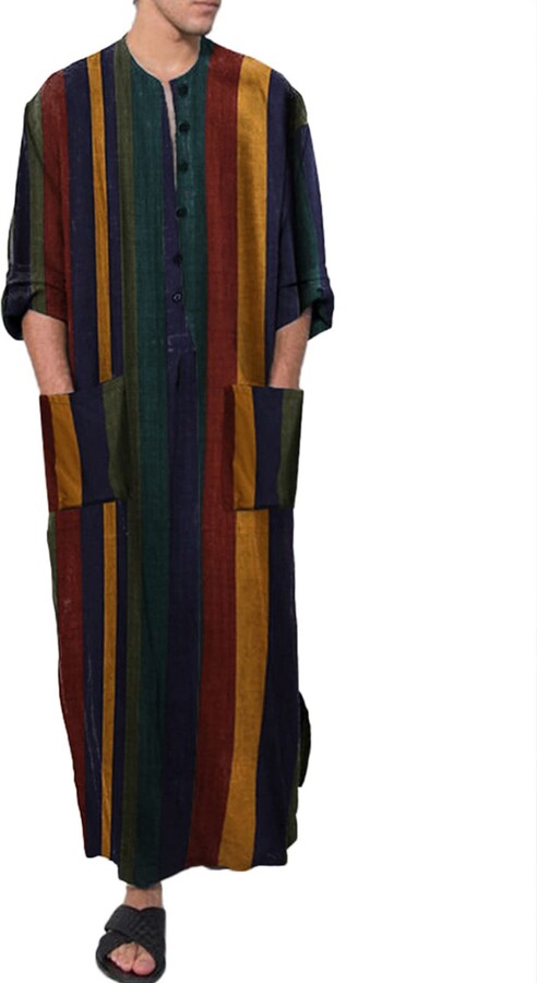 COOFANIN Valentines Goodie Bags Kaftan Men Linen Mens Tunic Shirt Dubai ...