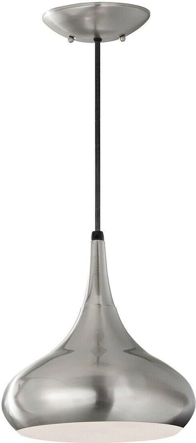 Loops 1 Bulb Ceiling Pendant Light Fitting Brushed Steel LED E27 60W ...