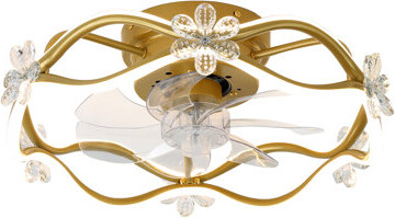 Mercer41 Shaynne 19'' Flower Design Dimmable Ceiling Fan with LED Light ...