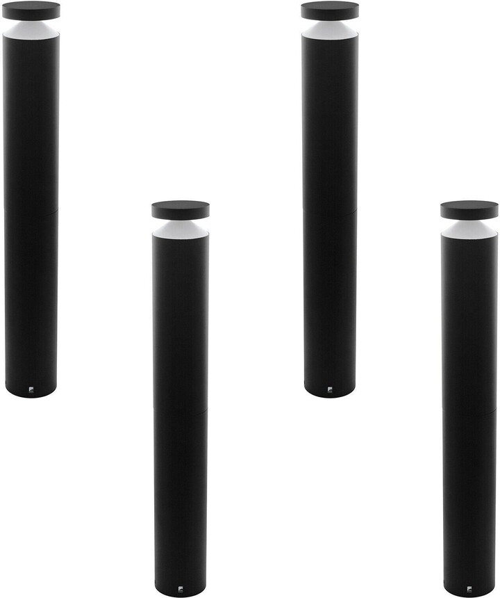 Loops 4 PACK IP44 Outdoor Bollard Light Black Cast Aluminium 11W LED ...