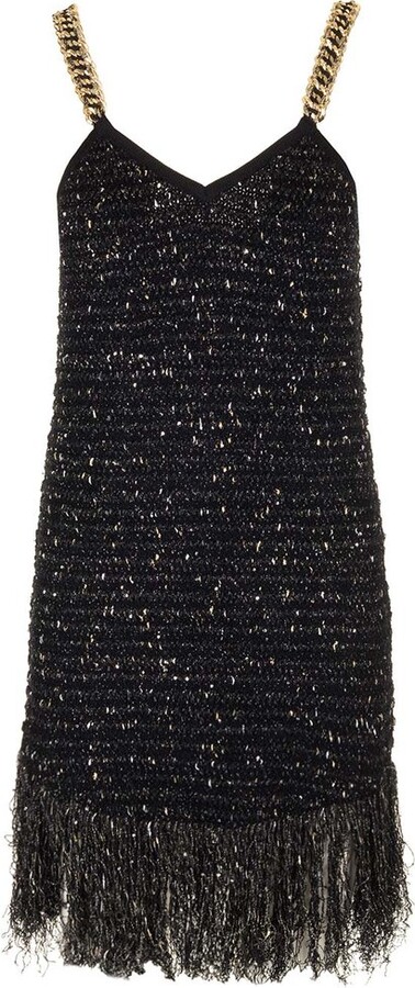 Balmain Chain Strap Lurex Tweed Mini Dress - ShopStyle