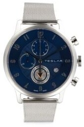 Teslar 42MM Stainless Steel Chronograph Mesh Bracelet Watch - ShopStyle