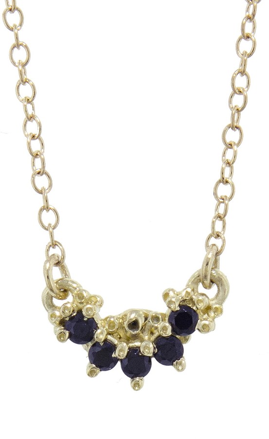 Ruta Reifen Black Spinel Curve Necklace - Yellow Gold - ShopStyle Charms