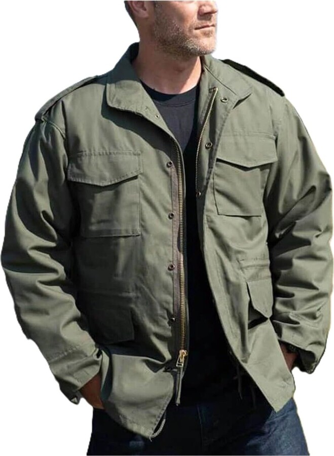 MERCH ATTIRE Men's M65 Field Jacket Winter Military Jacket Cotton Work ...