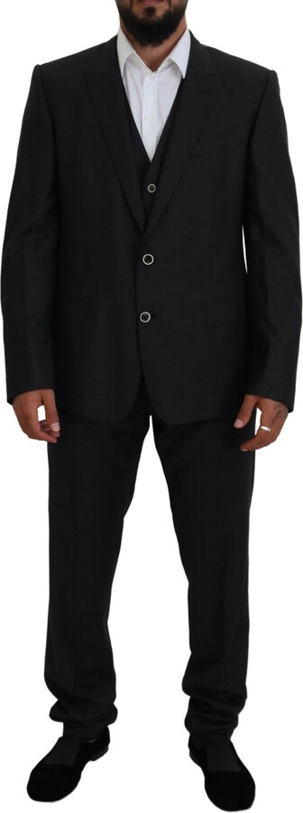 Dolce & Gabbana Black Single Breasted 3 Piece MARTINI Men's Suit - ShopStyle