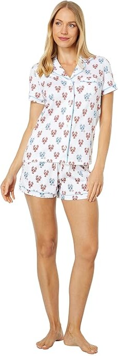 Roller Rabbit Blue Lobster Polo Pajama Set (White) Girl's Pajama Sets ...