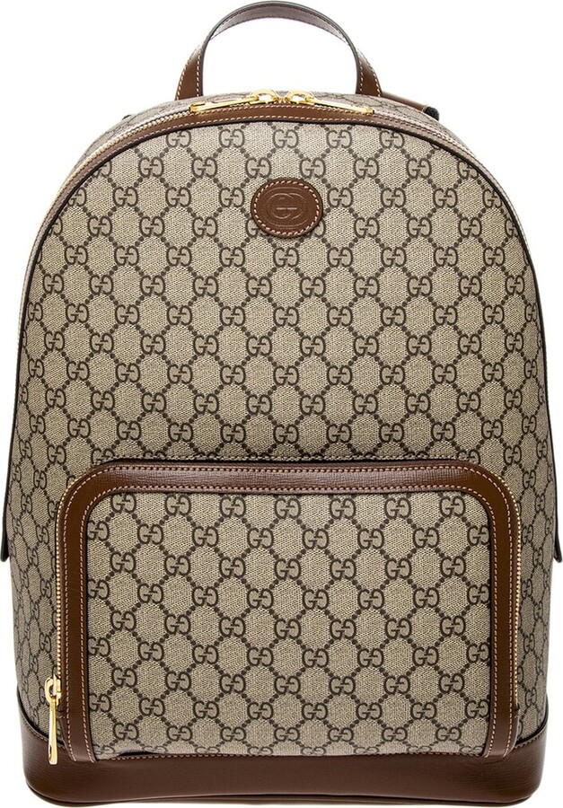Gucci Interlocking G Canvas & Leather Backpack - ShopStyle