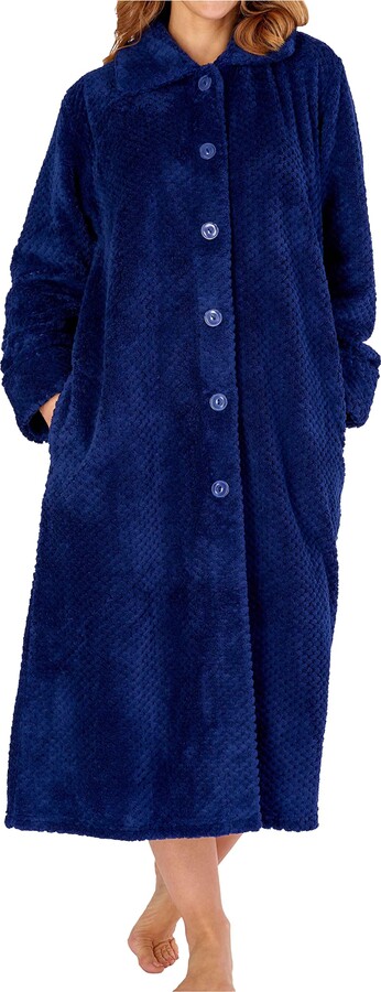 Primo Sacchi Dressing Gowns for Women UK: Navy Blue Dressing Gown with ...