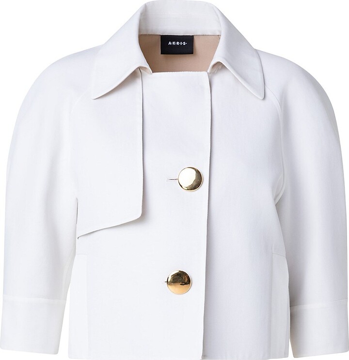 Akris Twill Cropped Trench Jacket - ShopStyle
