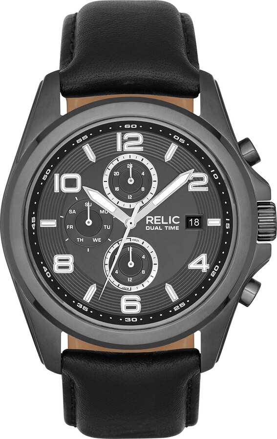 Relic by Fossil Men's Daley Quartz Stainless Steel and Leather Casual ...