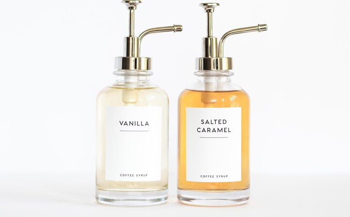 Etsy Coffee Syrup Labels Set For Bar Organization Custom Station Water ...