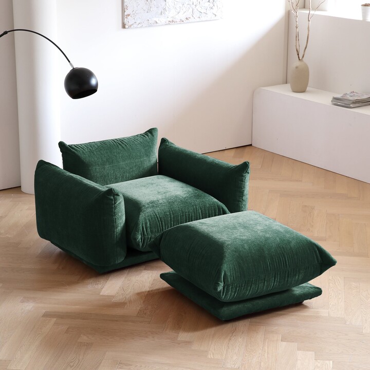 Magic Home Modern Chenille Fabric Chair Single Sofa Comfy Upholstered ...