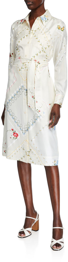 Tory Burch Handkerchief Printed Silk Shirt Dress - ShopStyle