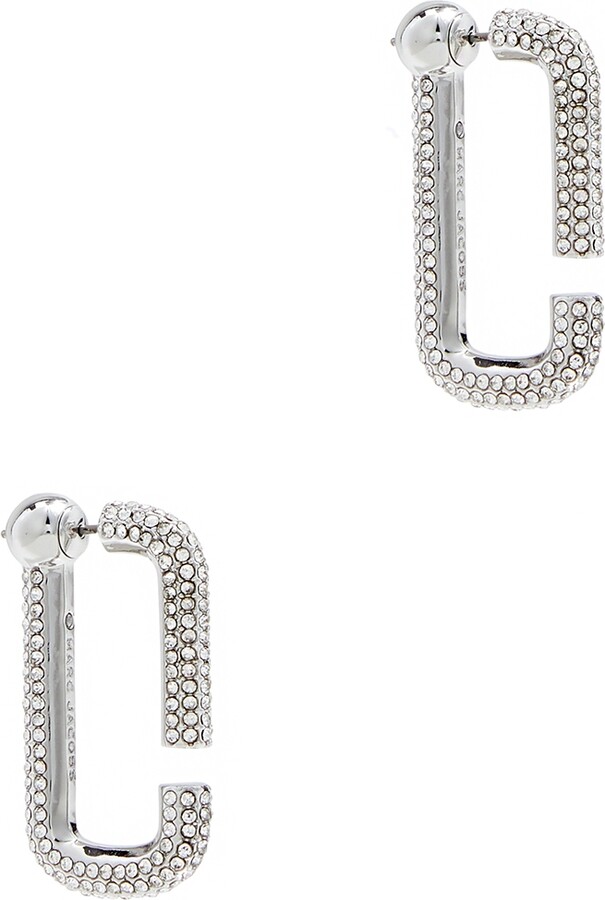 Marc Jacobs Logo Crystal-embellished Hoop Earrings - ShopStyle