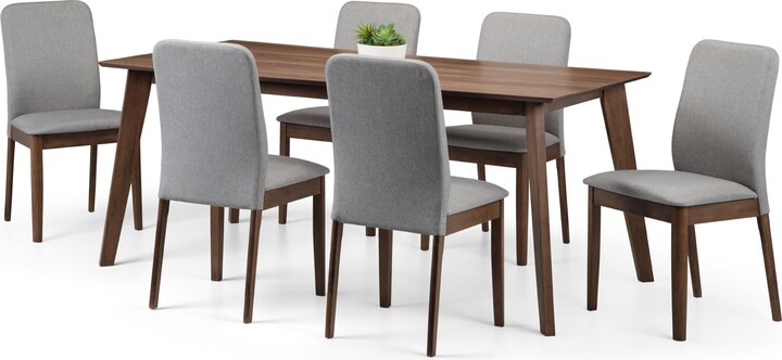 Dunelm Berkely Rectangular Dining Table with 6 Chairs Brown/Grey ...