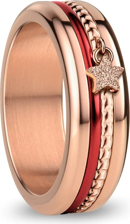 Bering Exchangeable Ring Combination for Women in Rose Gold and Red ...