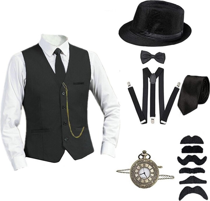 Foweknow Carnival Costume Men's Mafia Costume Men's Peaky Blinders 20s ...