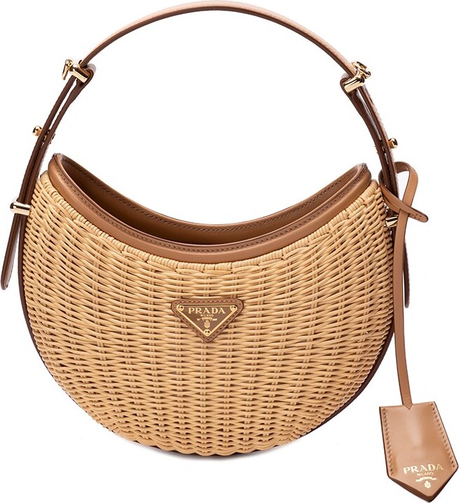 Prada Shoulder Bag In Woven Wicker - ShopStyle