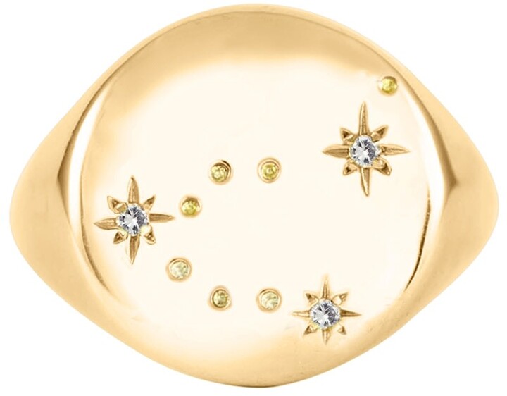 No 13 - Capricorn Constellation Signet Ring - Diamonds & Solid Gold ...