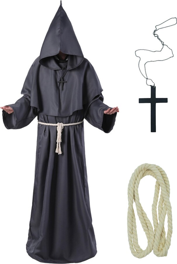 Panegy Unisex Halloween Costume Cloak Medieval Gothic Friar Priest Monk ...