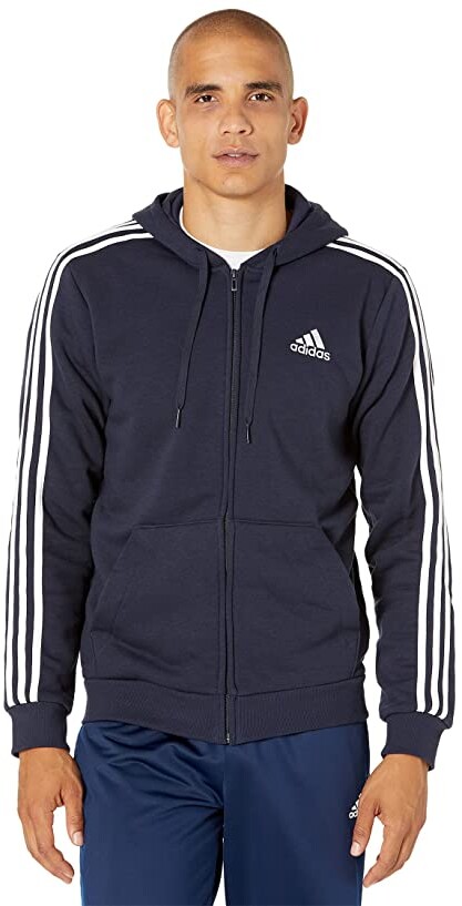 adidas Essentials 3-Stripes Fleece Full Zip Hoodie - ShopStyle