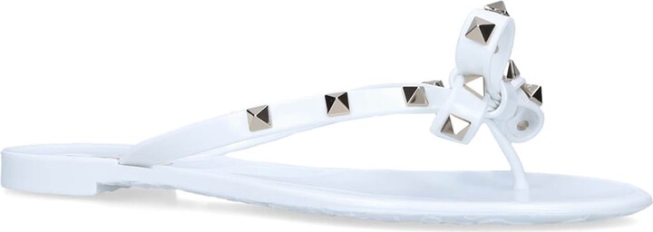 Valentino Garavani Knotted Rockstud Flip Flops - ShopStyle Sandals