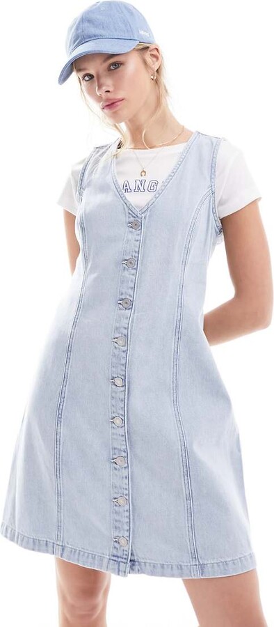 Levi's Thora denim mini dress in light blue - ShopStyle