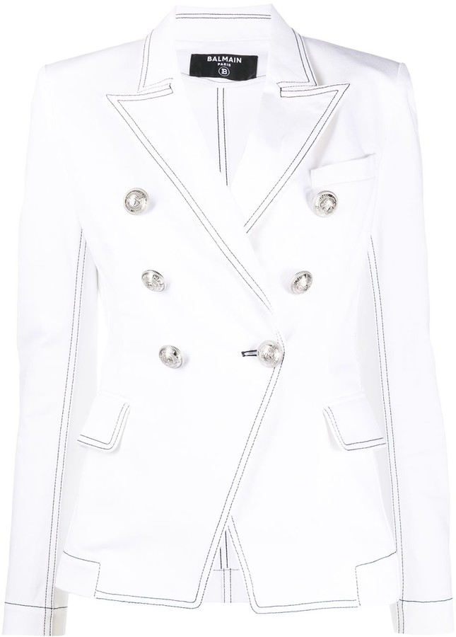 Balmain Structured Shoulders Blazer - ShopStyle