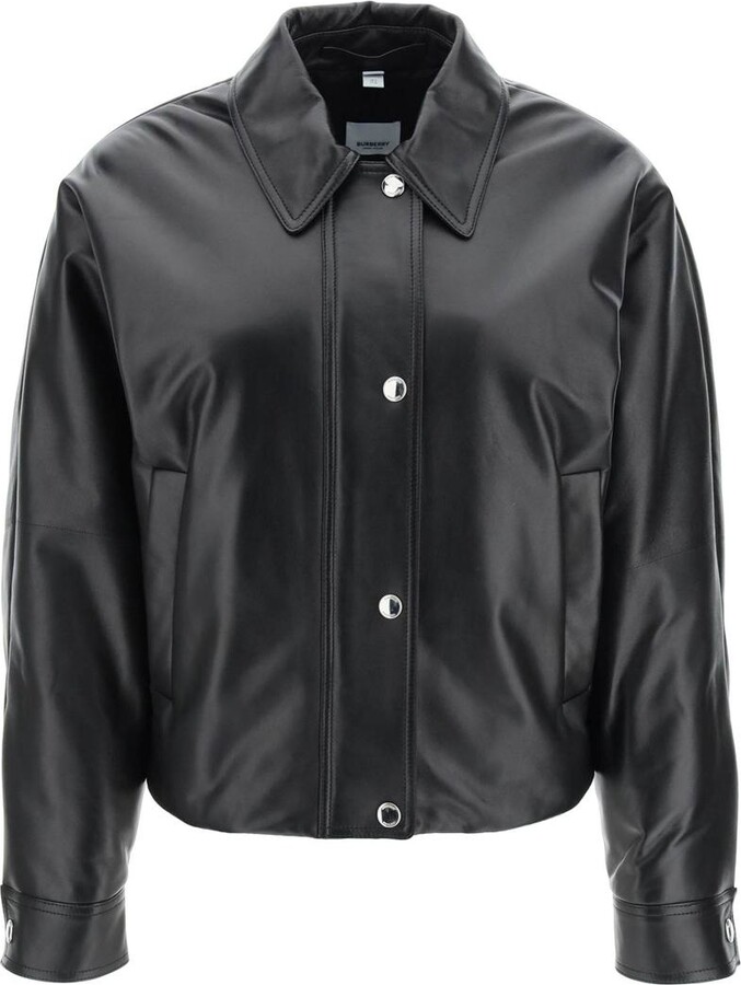 Burberry embroidered ekd leather jacket - ShopStyle