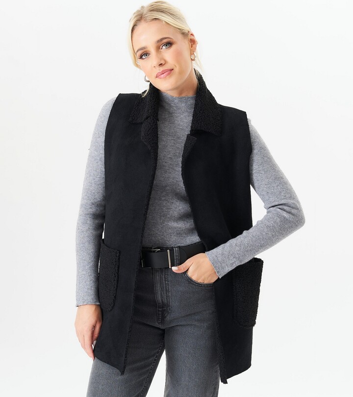 Women's Black Shearling Waistcoat Gini London - ShopStyle Outerwear